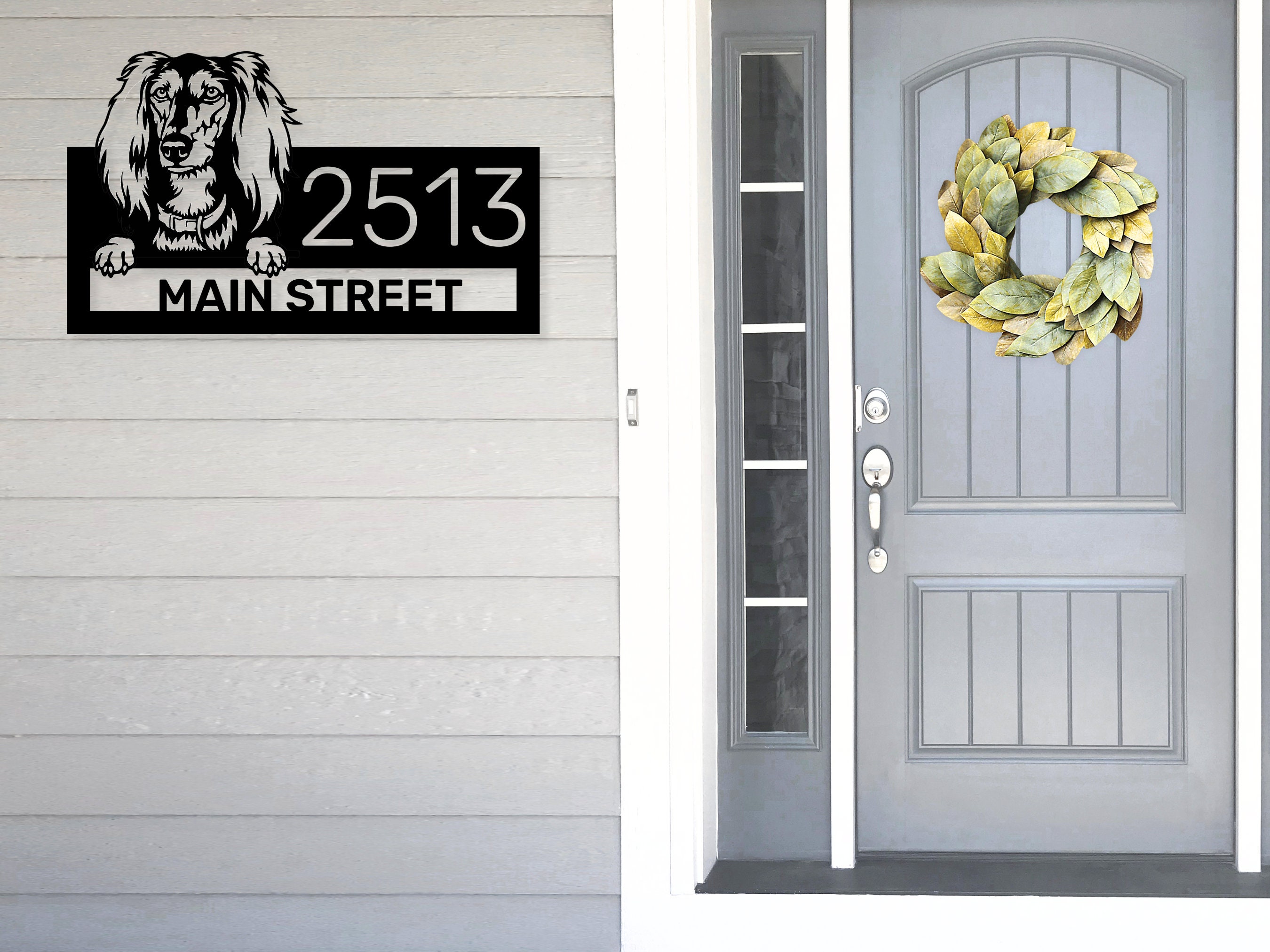 Custom Afghan Hound Address Sign - Personalized Afghan Hound Metal ...