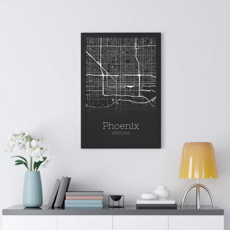 Phoenix Map Print Phoenix Arizona Map Phoenix Wall Art - Etsy