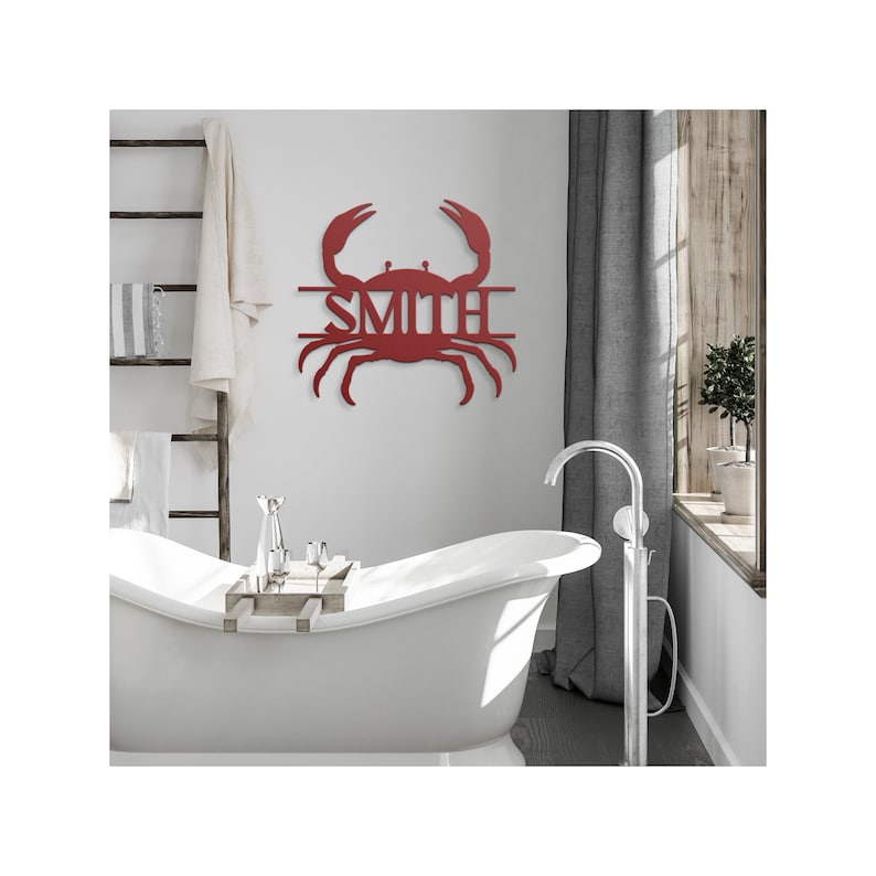 Custom Crab Metal Wall Art - Personalized Crab Metal Sign, Crab Wall ...