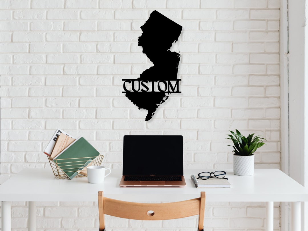 Custom New Jersey Metal Wall Art - Personalized Metal New Jersey Sign ...