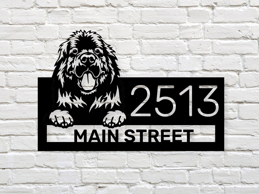 Custom Newfoundland Address Sign - Personalized Newfoundland Metal ...
