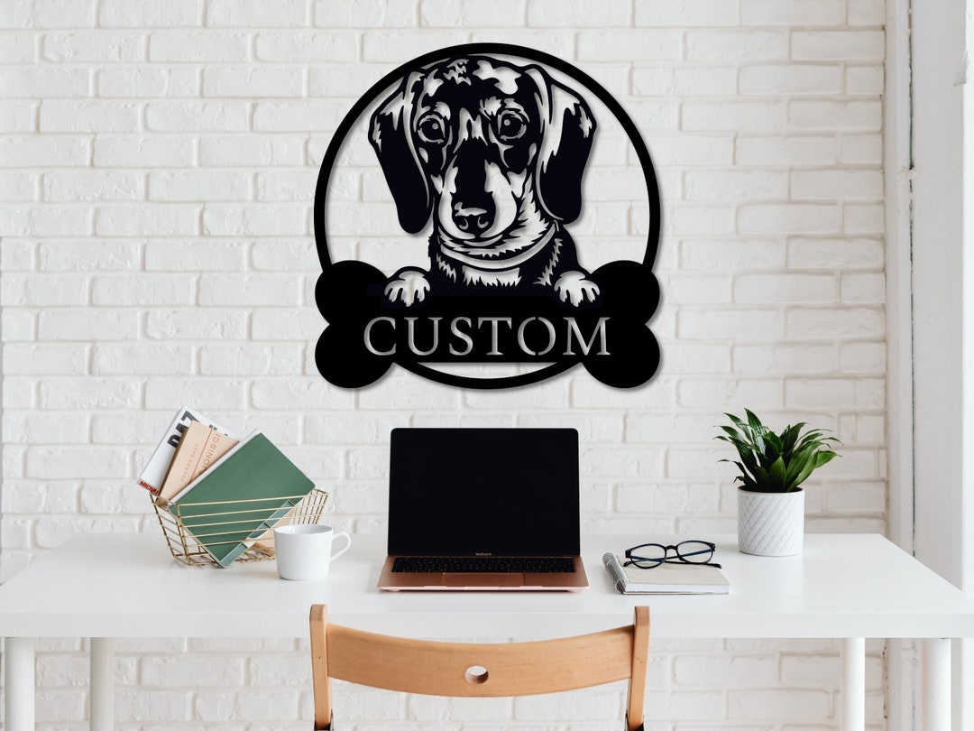 Custom Dachshund Wall Art - Personalized Dachshund Sign, Dachshund Wall ...