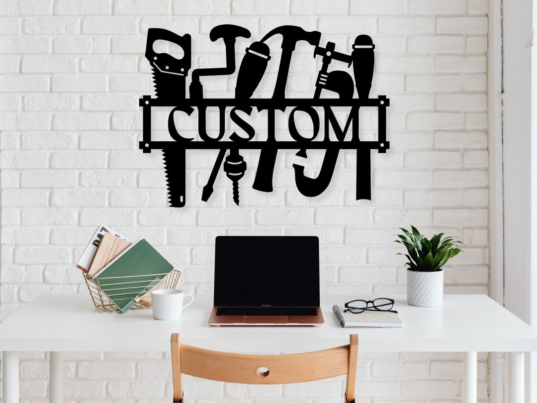 Personalized Metal Workshop Name Sign - Custom Garage Sign, Tool Sign ...