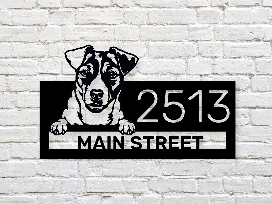 Custom Jack Russell Address Sign - Personalized Jack Russell Metal ...