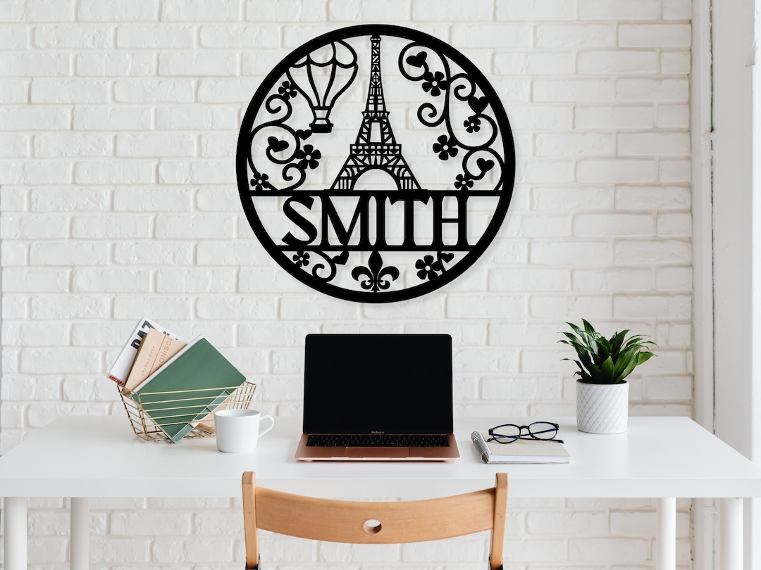 Custom Eiffel Tower Wall Art - Personalized Eiffel Tower Sign, Paris ...
