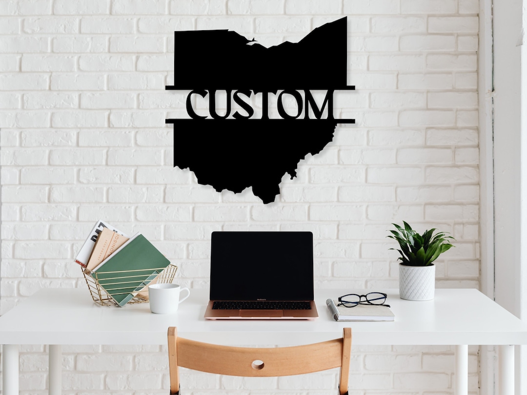 Custom Ohio Metal Wall Art - Personalized Metal Ohio Sign, Ohio State ...