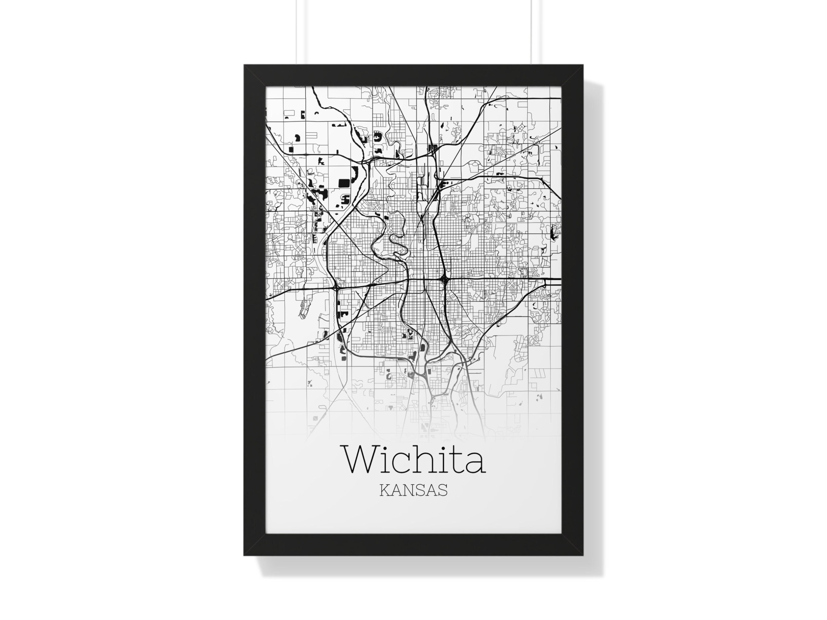 Wichita Map Print Wichita Kansas Map Wichita Wall Art - Etsy