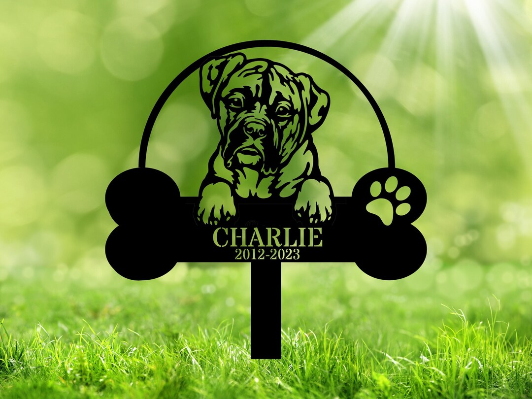 Custom Boxer Memorial Stake - Personalized Boxer Dog Grave Marker ...