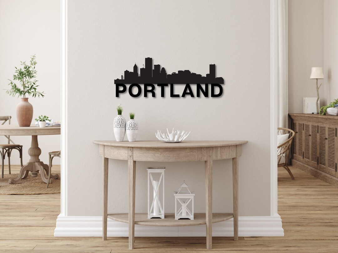 Portland Wall Art - Portland Skyline, Metal Portland Art, Portland Wall ...