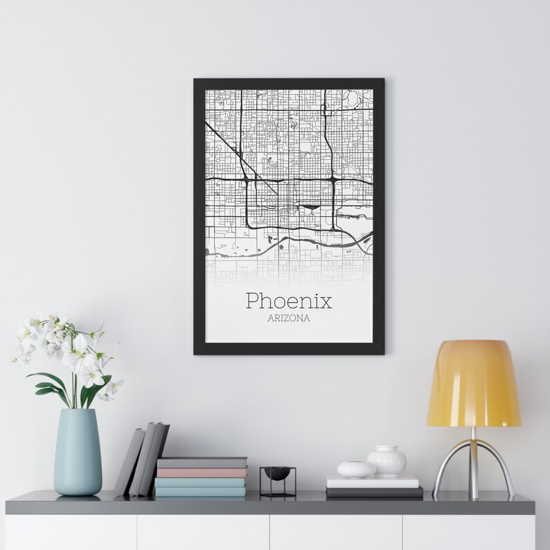 Phoenix Map Print Phoenix Arizona Map Phoenix Wall Art - Etsy