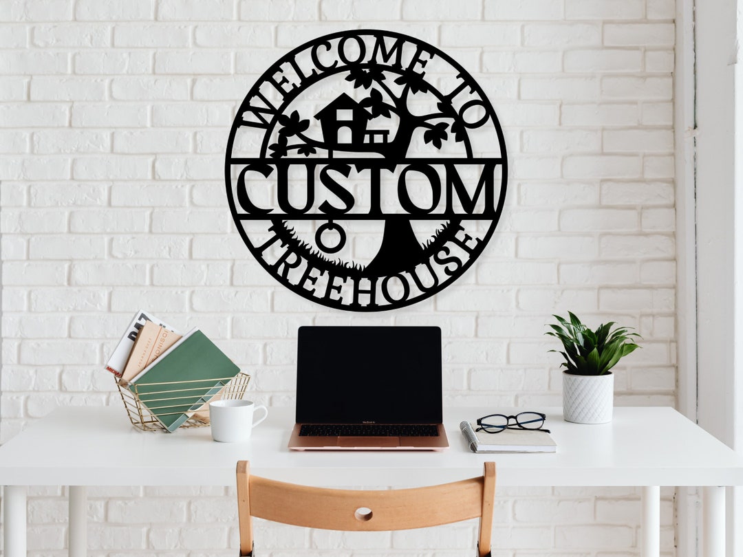 Custom Treehouse Sign - Personalized Playhouse Sign, Treehouse Wall Art ...