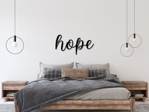 Metal Hope Sign Metal Cursive Word Sign Hope Word Wall Art - Etsy