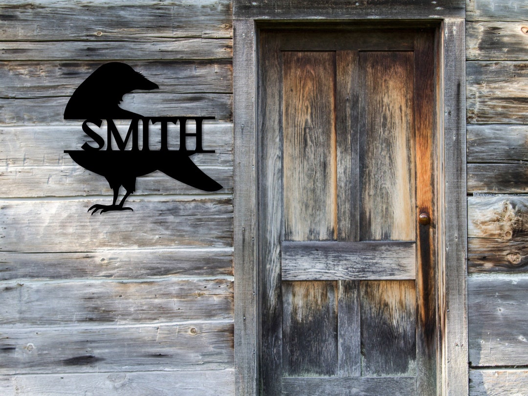 Custom Raven Metal Wall Art - Personalized Raven Metal Sign, Raven Wall ...
