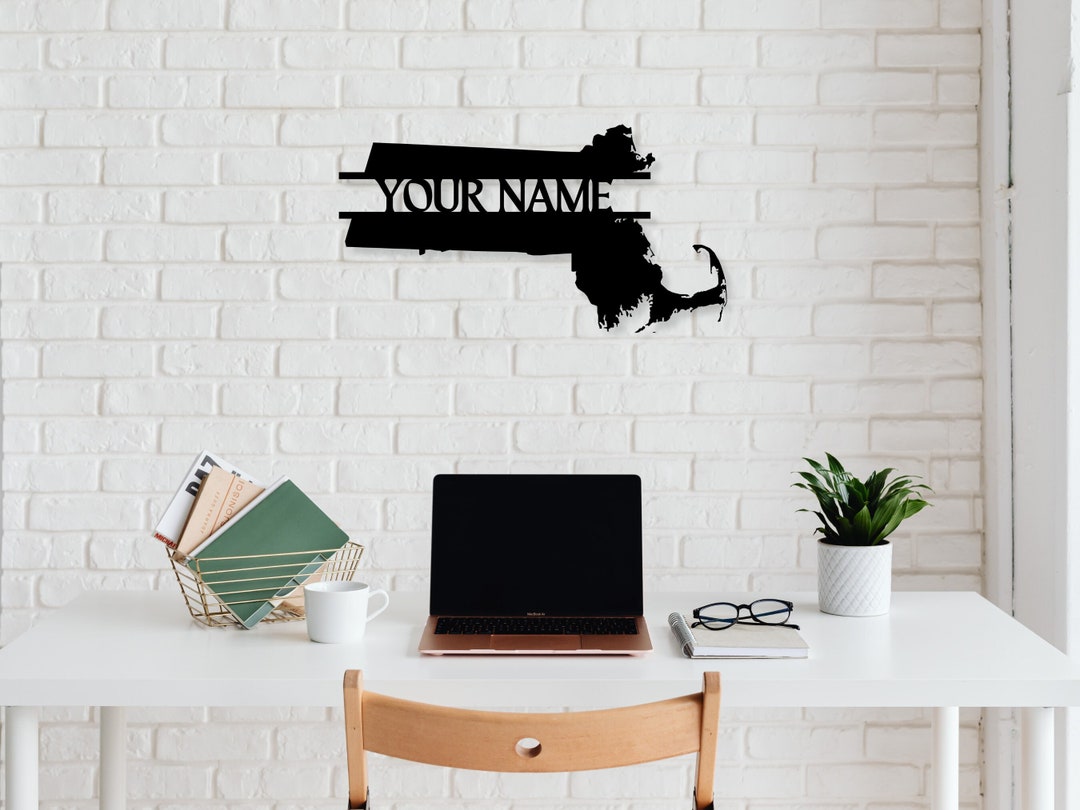 Custom Massachusetts Metal Wall Art - Personalized Massachusetts Sign ...