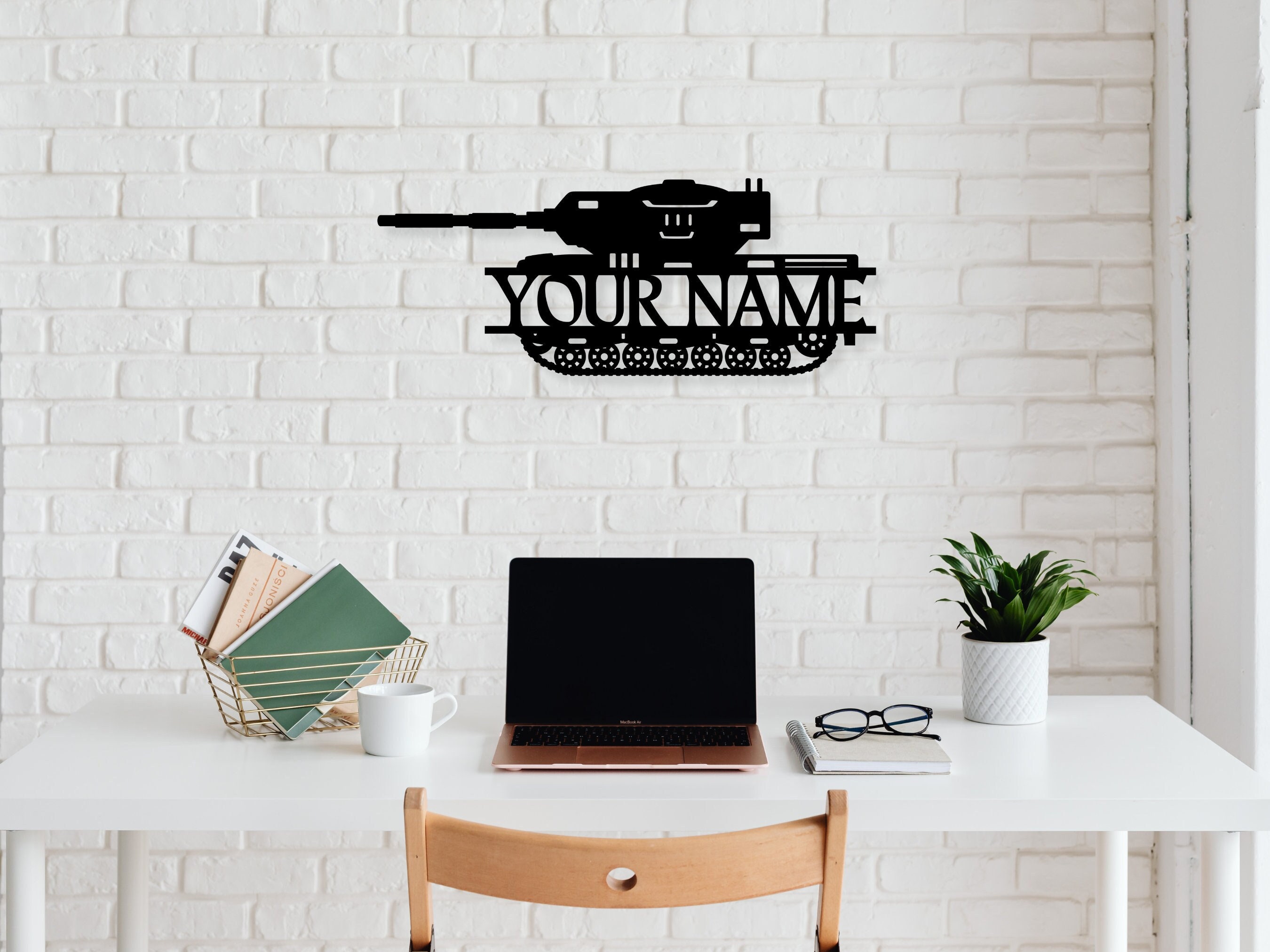 Custom Military Tank Sign - Personalized M1 Tank Wall Art, Abrams Tank ...