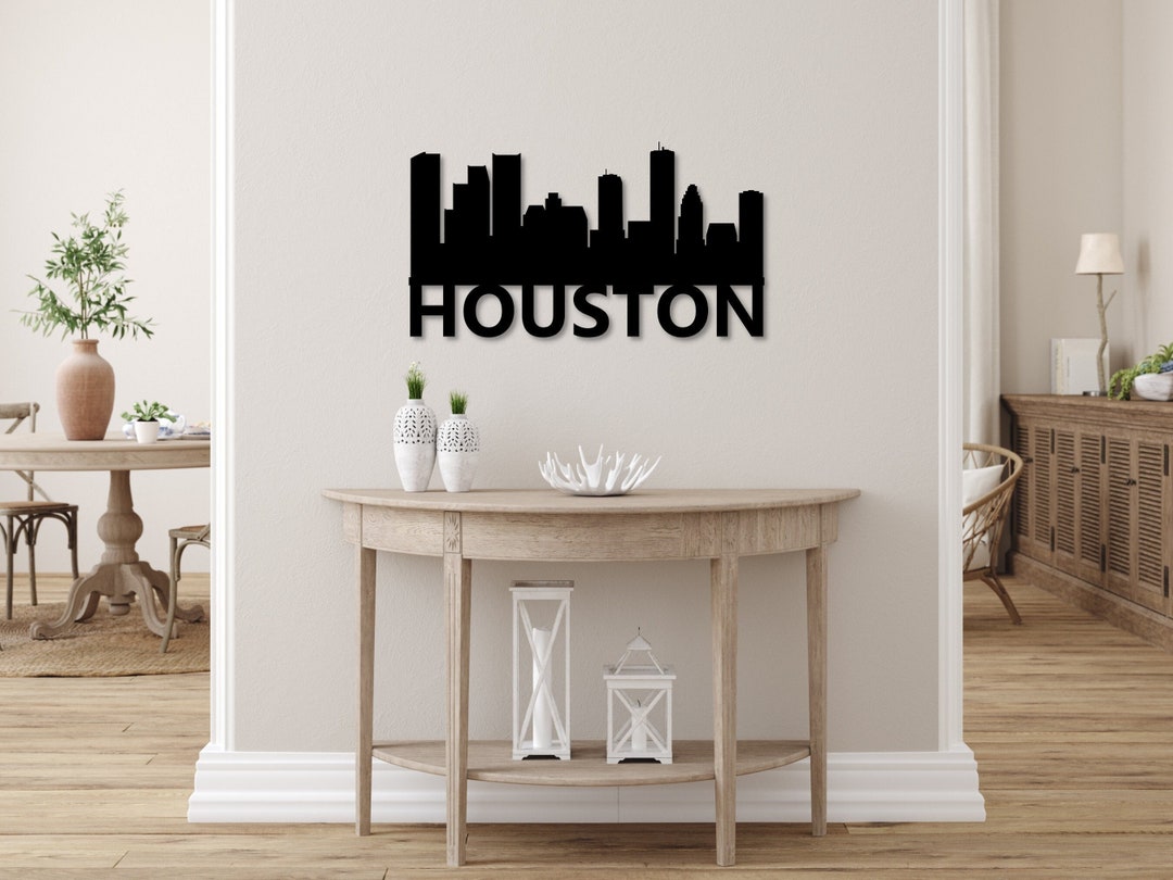 Houston Wall Art - Houston Skyline, Metal Houston Art, Houston Wall ...