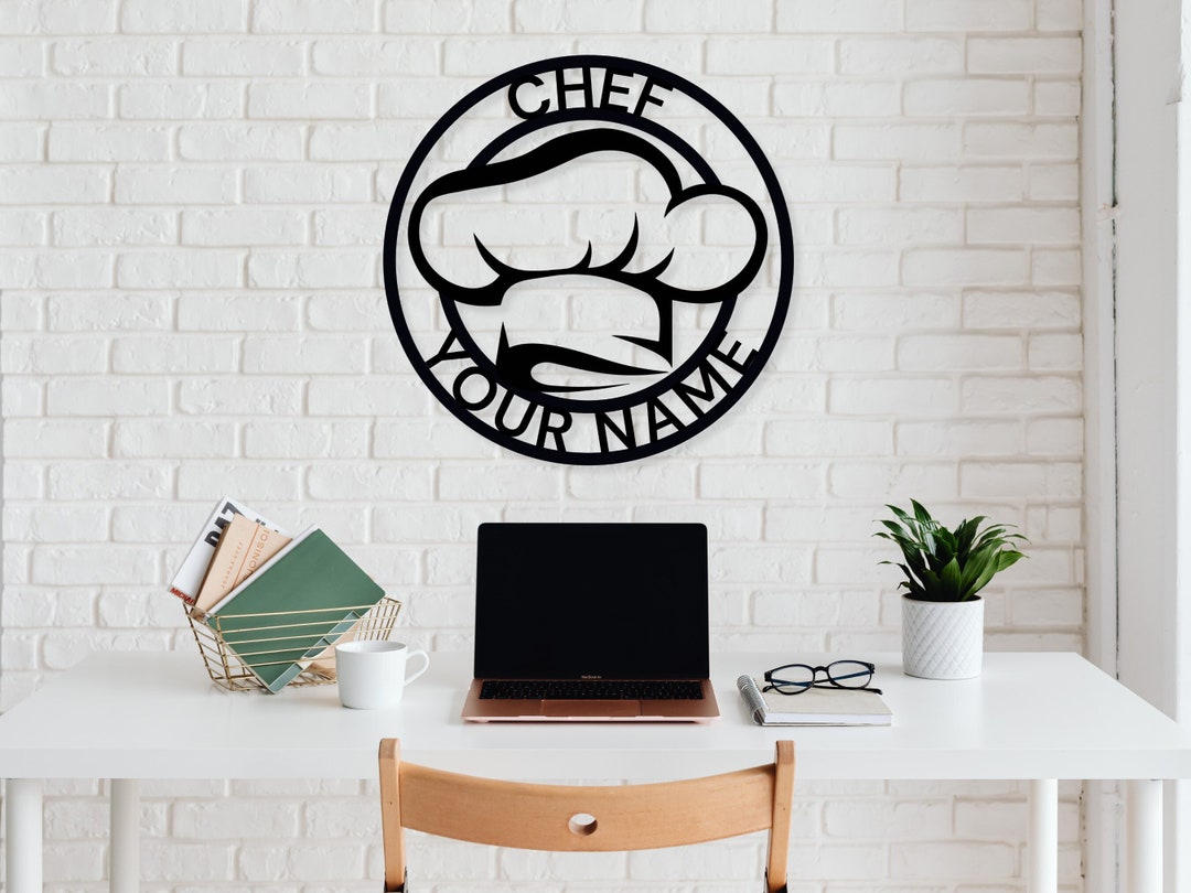 Custom Chef Sign - Personalized Kitchen Sign, Chef Hat Sign, Cooking ...