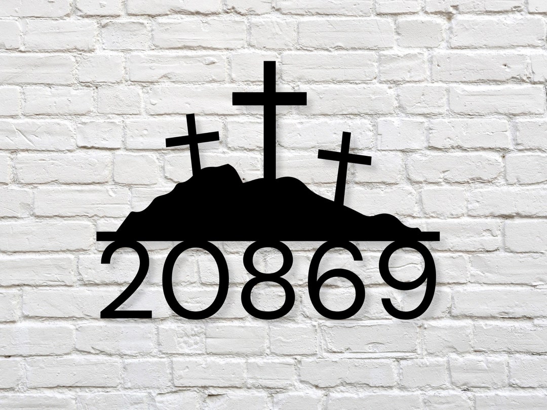 Custom Christian Metal House Numbers - Personalized Cross House Number ...