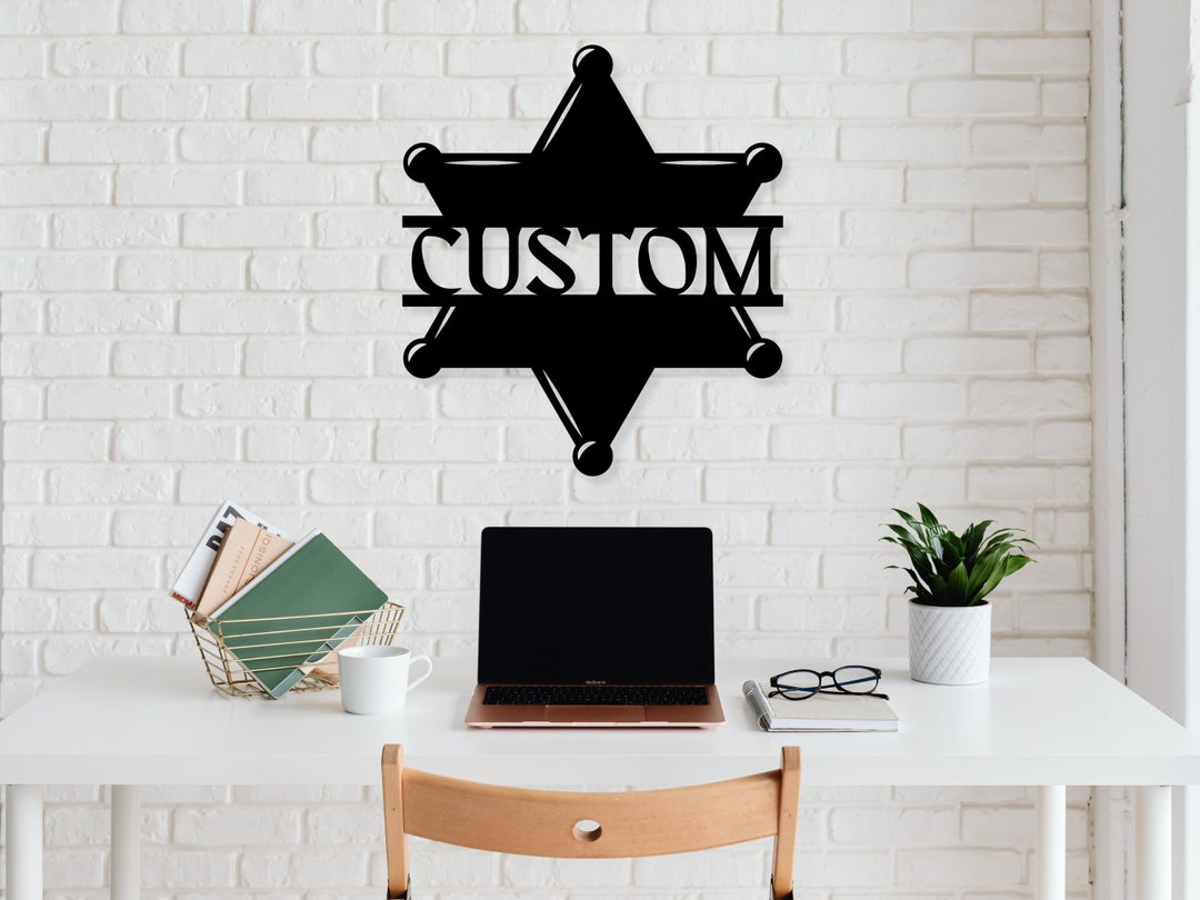 Custom Sheriff Metal Sign - Personalized Sheriff Badge Metal Wall Art ...