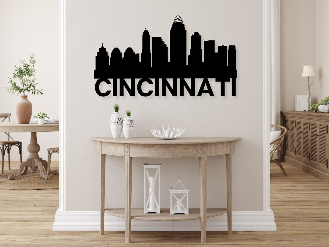Cincinnati Wall Art - Cincinnati Skyline, Metal Cincinnati Art ...