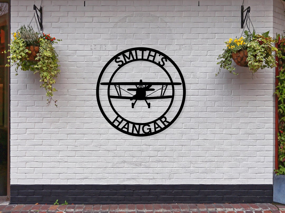 Custom Airplane Hangar Sign - Personalized Pilot Name Sign, Airplane ...