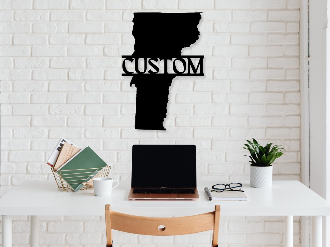 Custom Vermont Metal Wall Art - Personalized Metal Vermont Sign ...