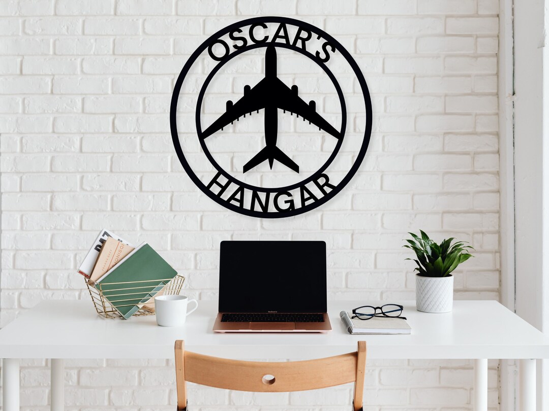 Custom Jet Airplane Hanger Sign - Personalized Jet Pilot Sign, Airplane ...