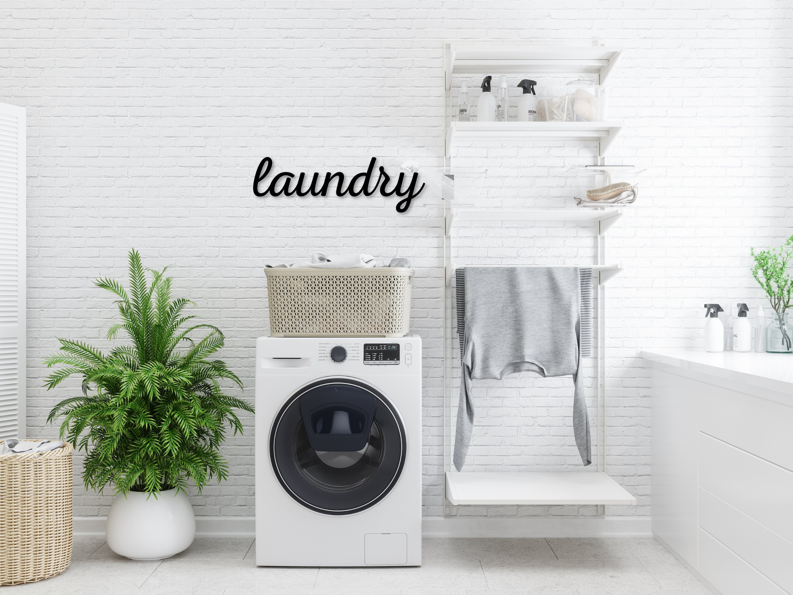 Metal Laundry Sign Metal Cursive Word Sign Laundry Word - Etsy