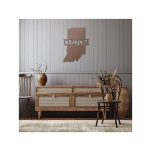 Custom Indiana Metal Wall Art - Personalized Metal Indiana Sign ...