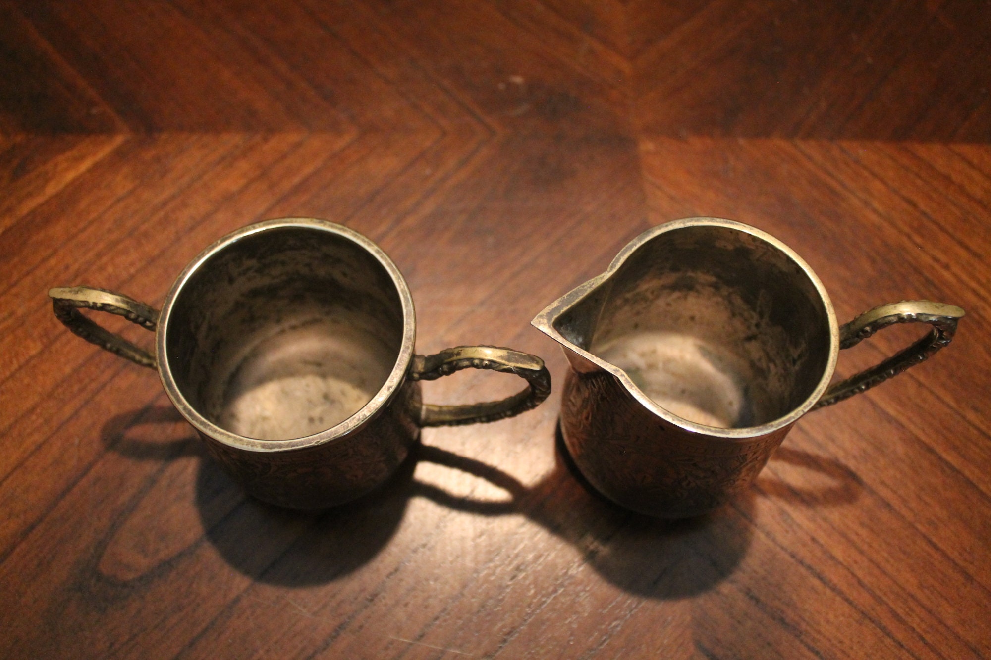 Vintage 3-piece Brass Tea Set. - Etsy