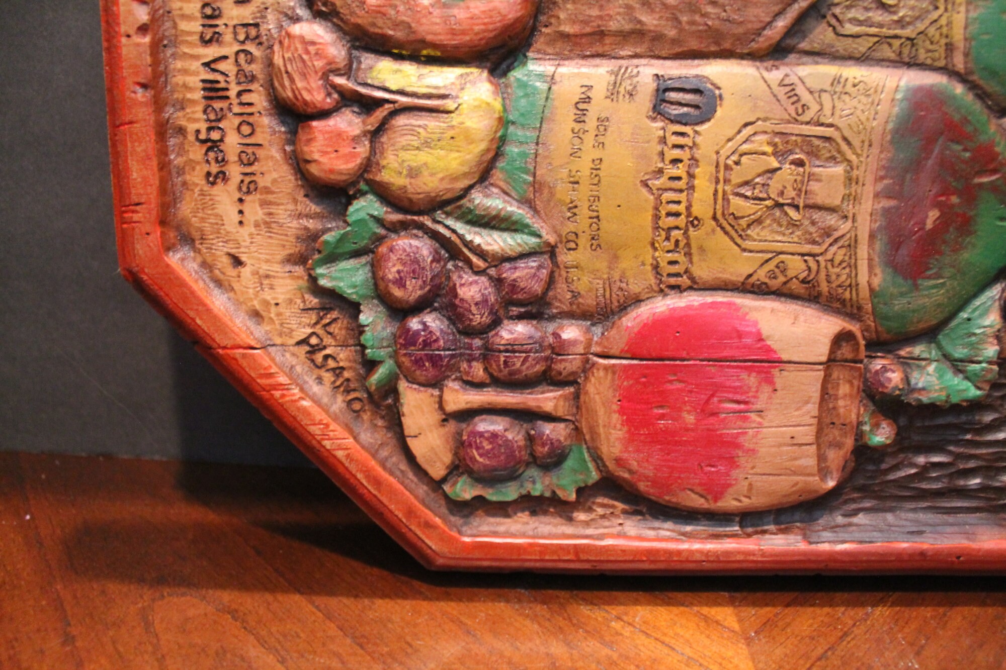 Al Pisano Vintage Carved Wood Plaque Art - Etsy