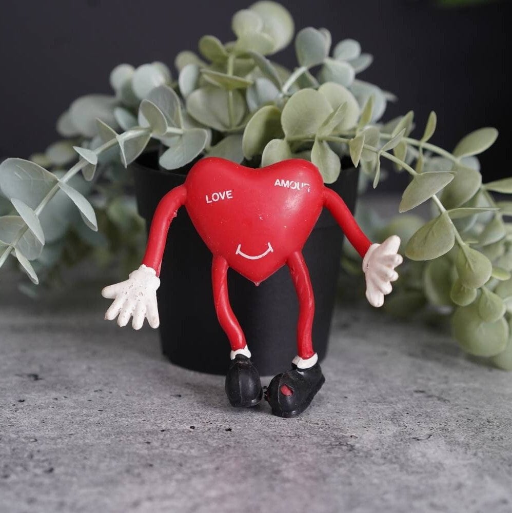 1990s Bendy Heart 3 Figure Vintage Bendable Toys - Etsy