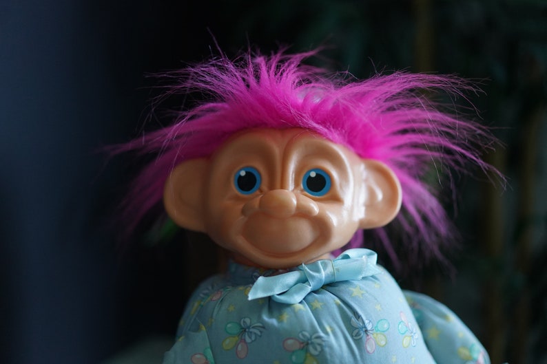 1992 Large 16'' Birthday Troll Ace Novelty Vintage Plastic Face Soft ...