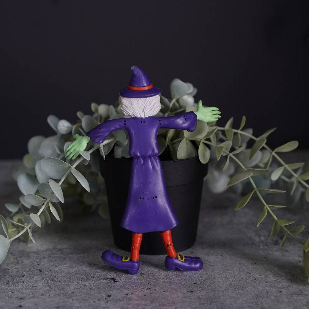 1970s Bendy Rubber Witch 6 Figure Russ Vintage Bendable Toys Halloween ...