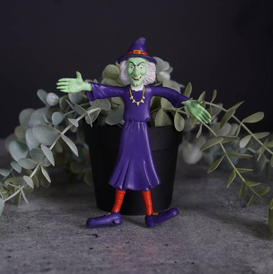 1970s Bendy Rubber Witch 6 Figure Russ Vintage Bendable Toys Halloween ...