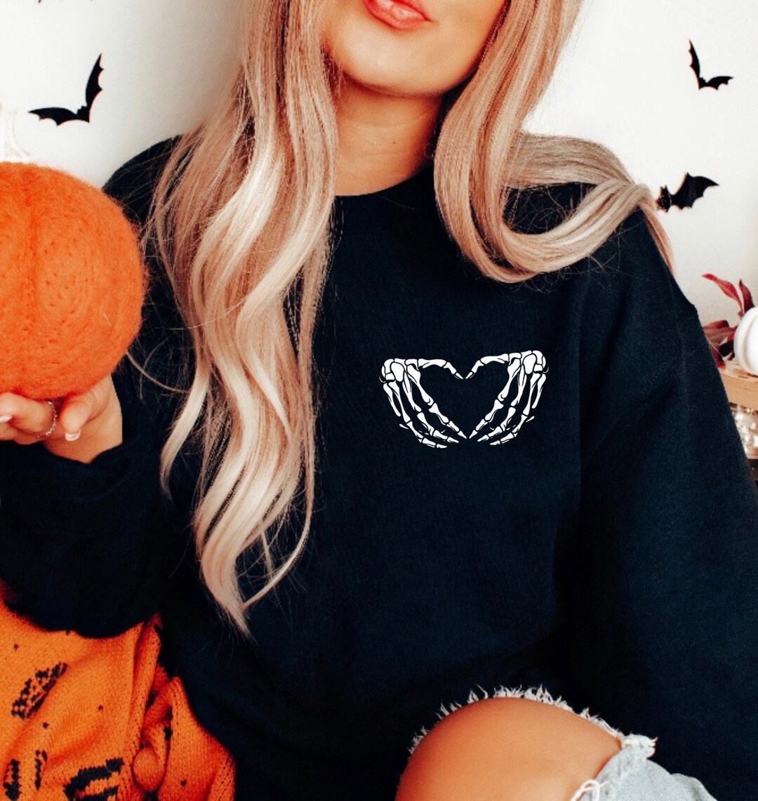 Skeleton Hand Heart Spooky Halloween Unisex Premium - Etsy