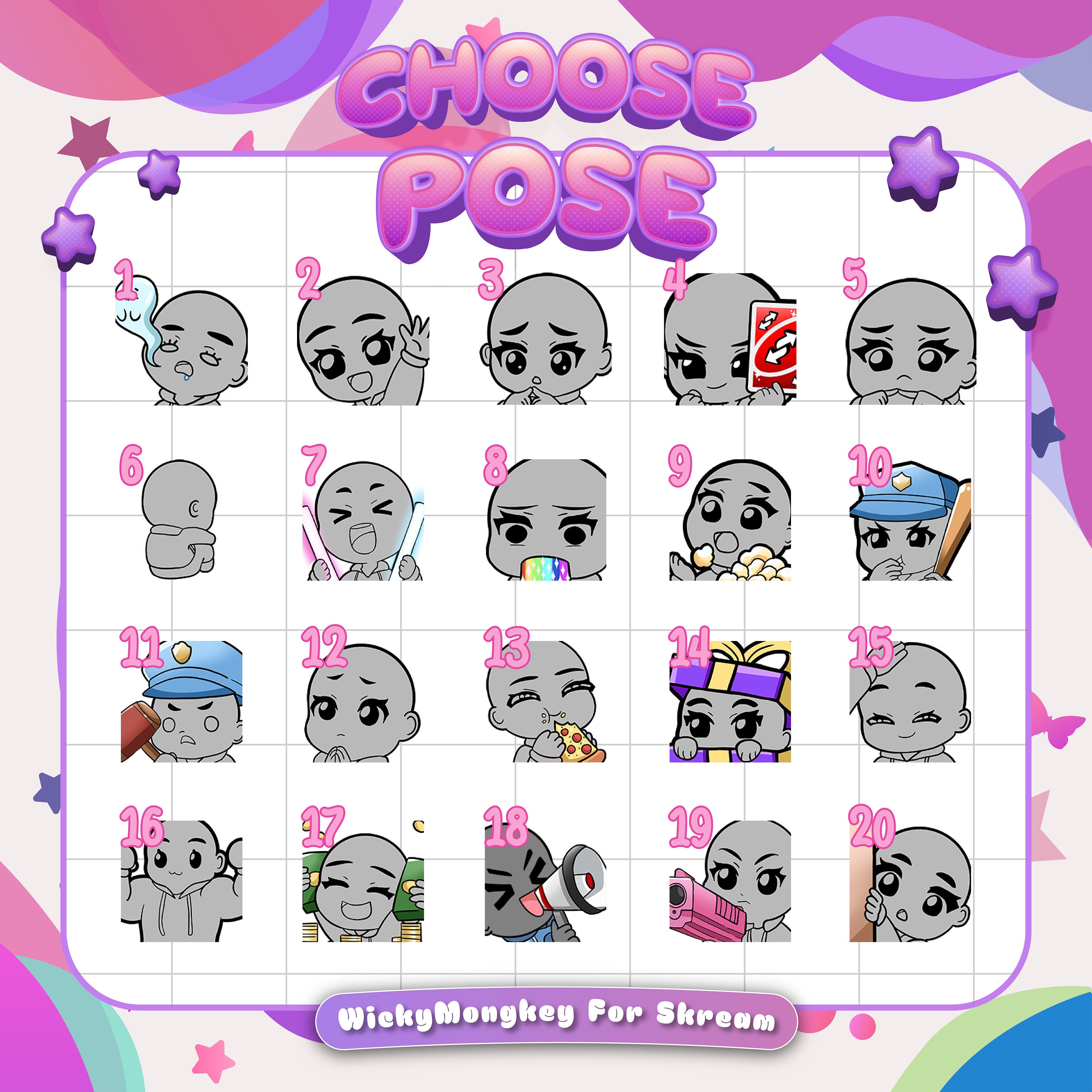 Custom Twitch Emotes or Kick Emote and Animated Emotes, Vtuber Cute ...