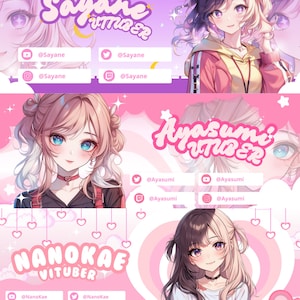 Anime Banner Header for Vtuber, Twitch, Twitter, Discord Custom Twitch ...