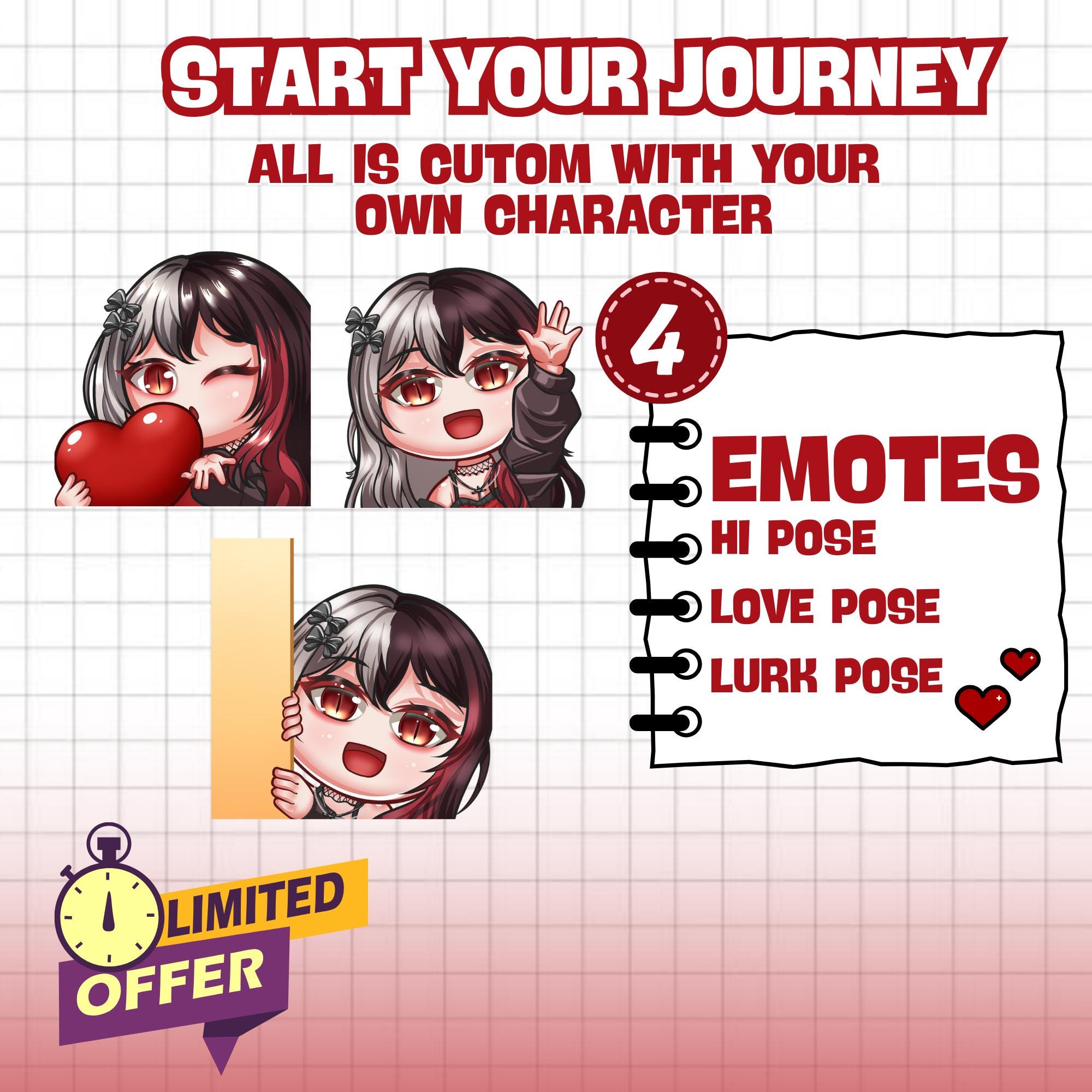 Custom Live2d Vtuber Model Package | Half-body, Emotes, Logo | Custom ...