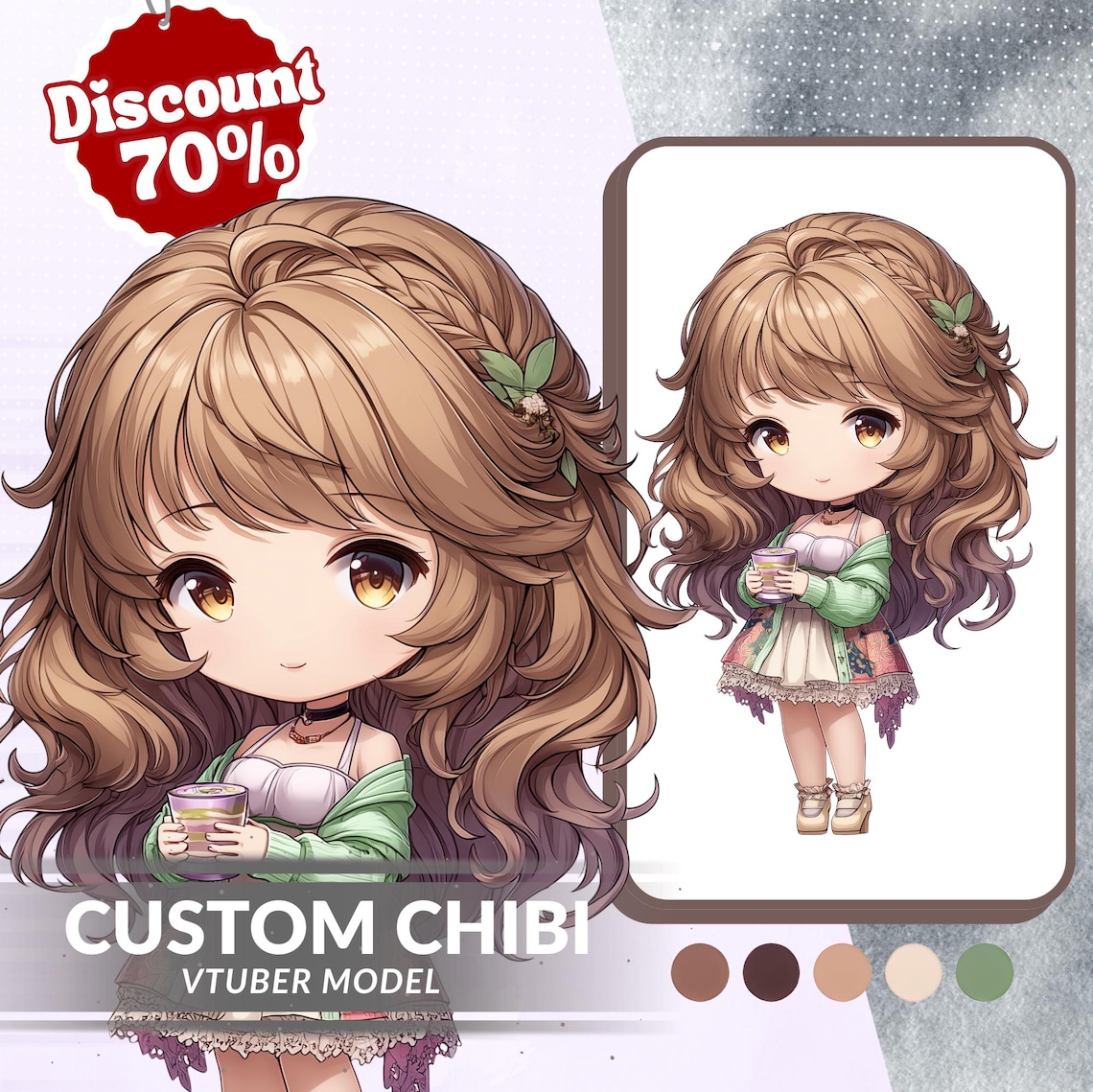 CUSTOM CHIBI VTUBER | Custom Vtuber Model, Live2d Model, Vtuber Design ...