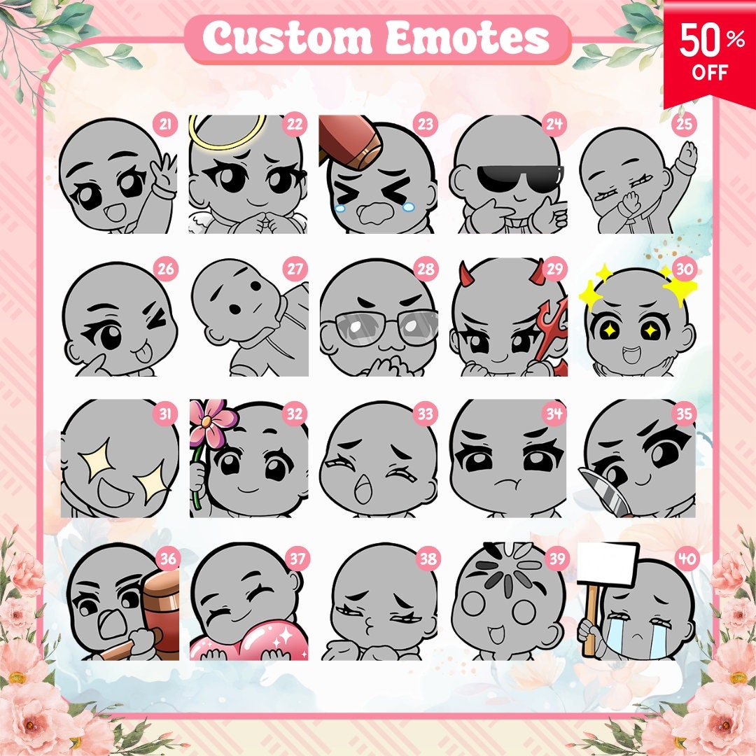 Custom Twitch Emotes or Kick Emote and Animated Emotes, Vtuber Cute ...