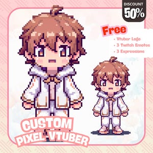 CUSTOM PIXEL VTUBER| Vtuber Assets, Live2d Model, Pixelated, Anime Art ...