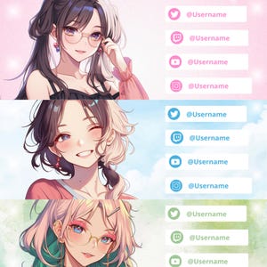 Anime Banner Header for Vtuber, Twitch, Twitter, Discord Custom Twitch ...