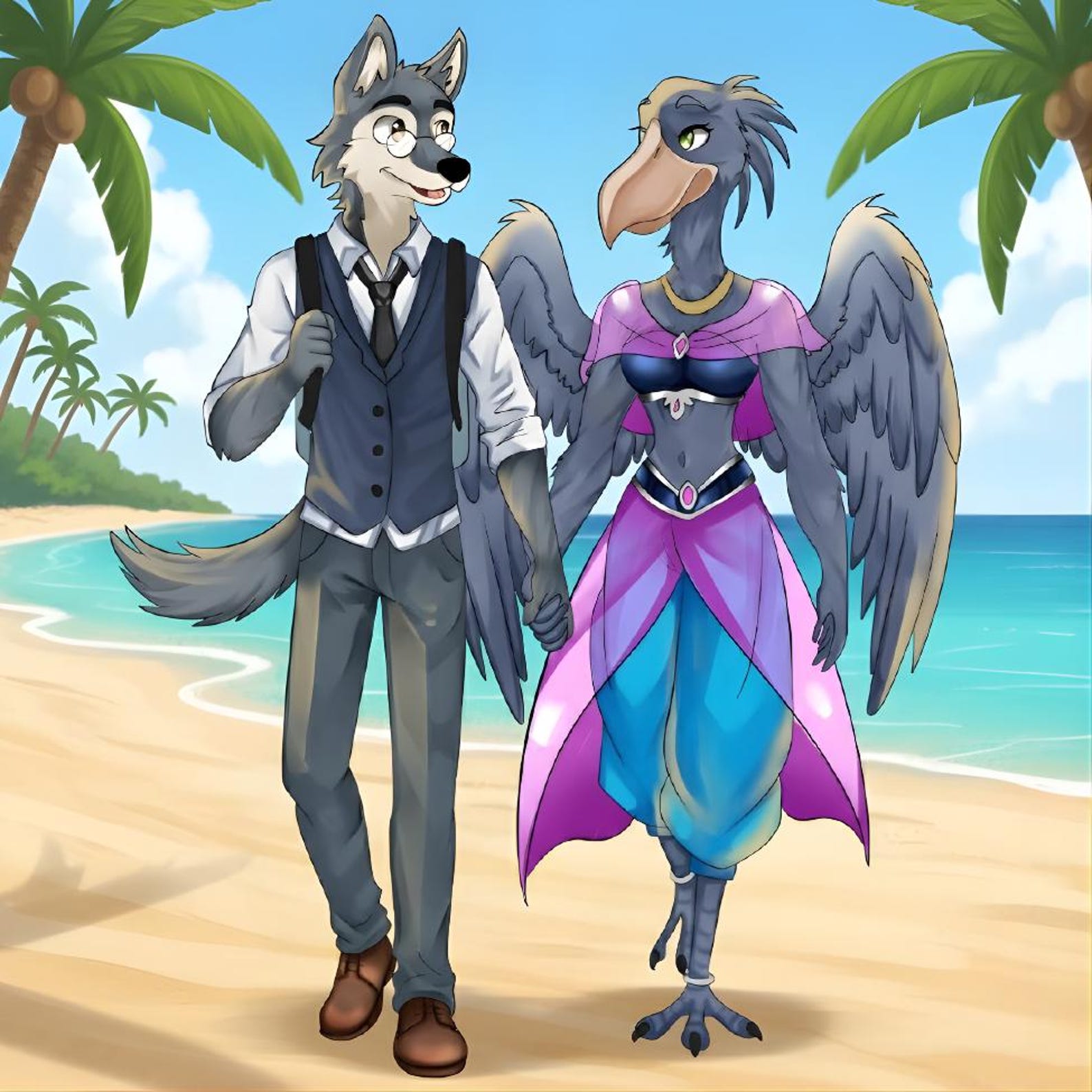 Custom Couple DND Character Dungeons and Dragons Art Illustration ...