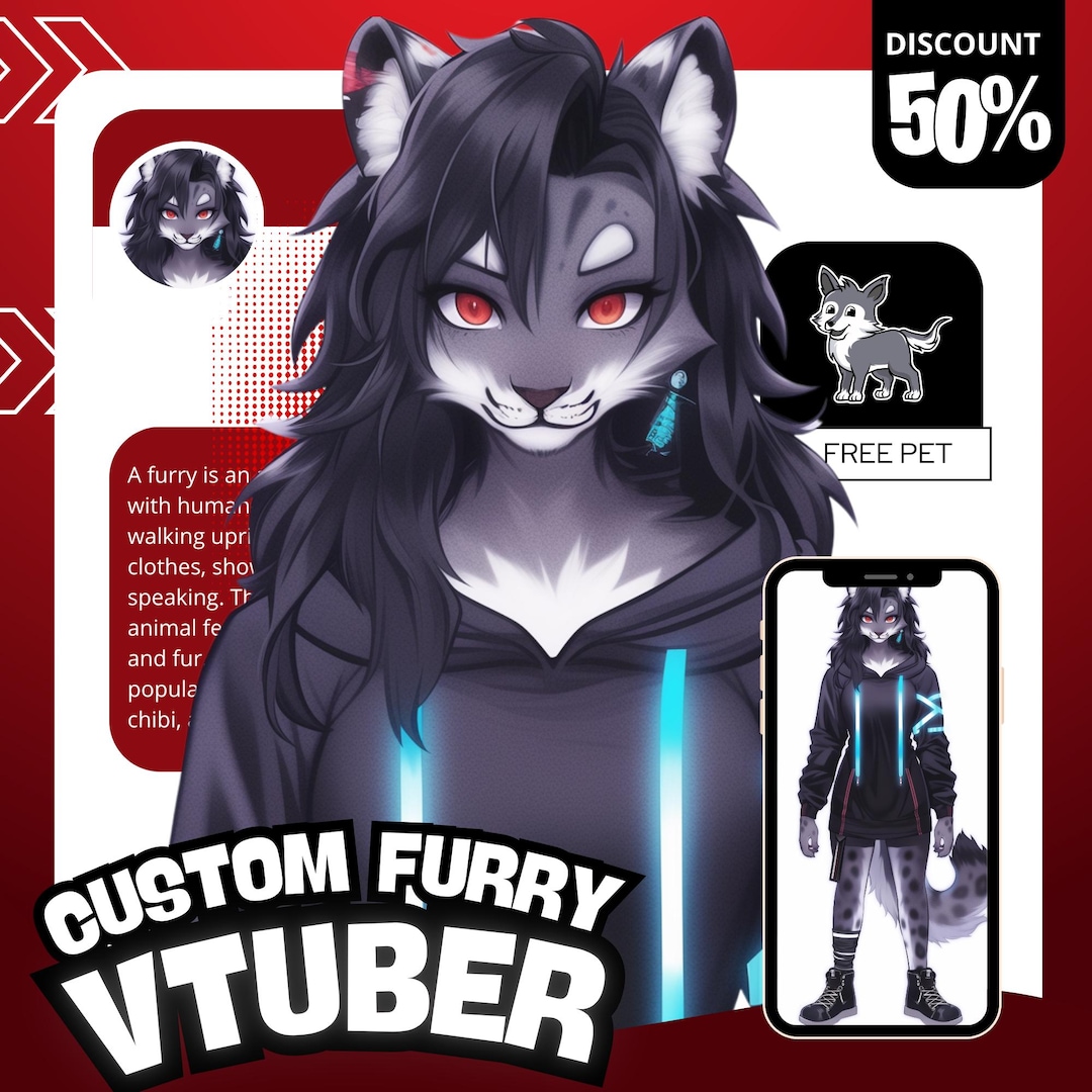 Custom Furry Vtuber Live2d Model | Furry Vtuber | Vtuber Model | Vtuber ...