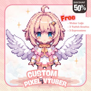 CUSTOM PIXEL VTUBER| Vtuber Assets, Live2d Model, Pixelated, Anime Art ...