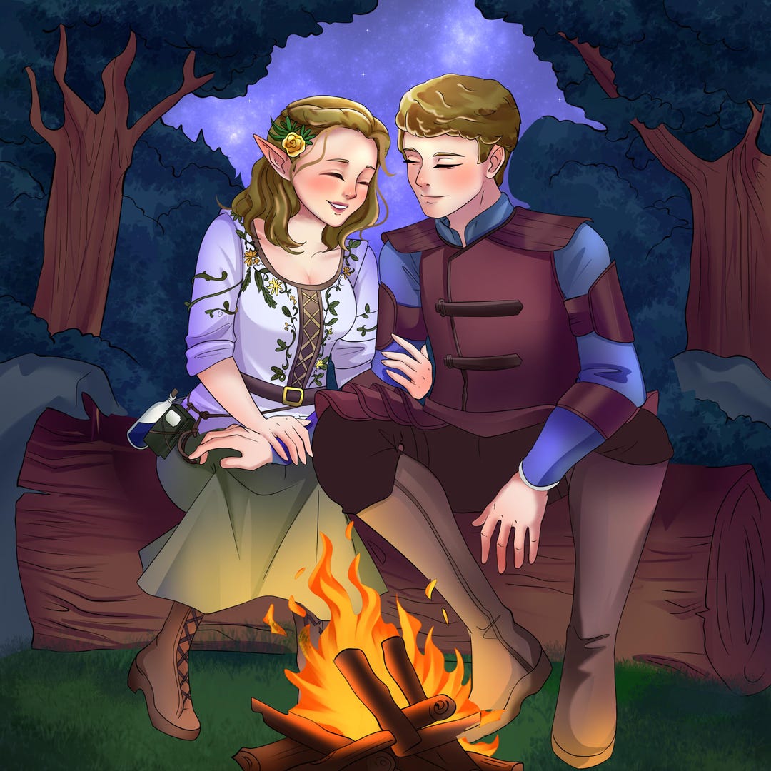 Custom Couple DND Character Dungeons and Dragons Art Illustration ...