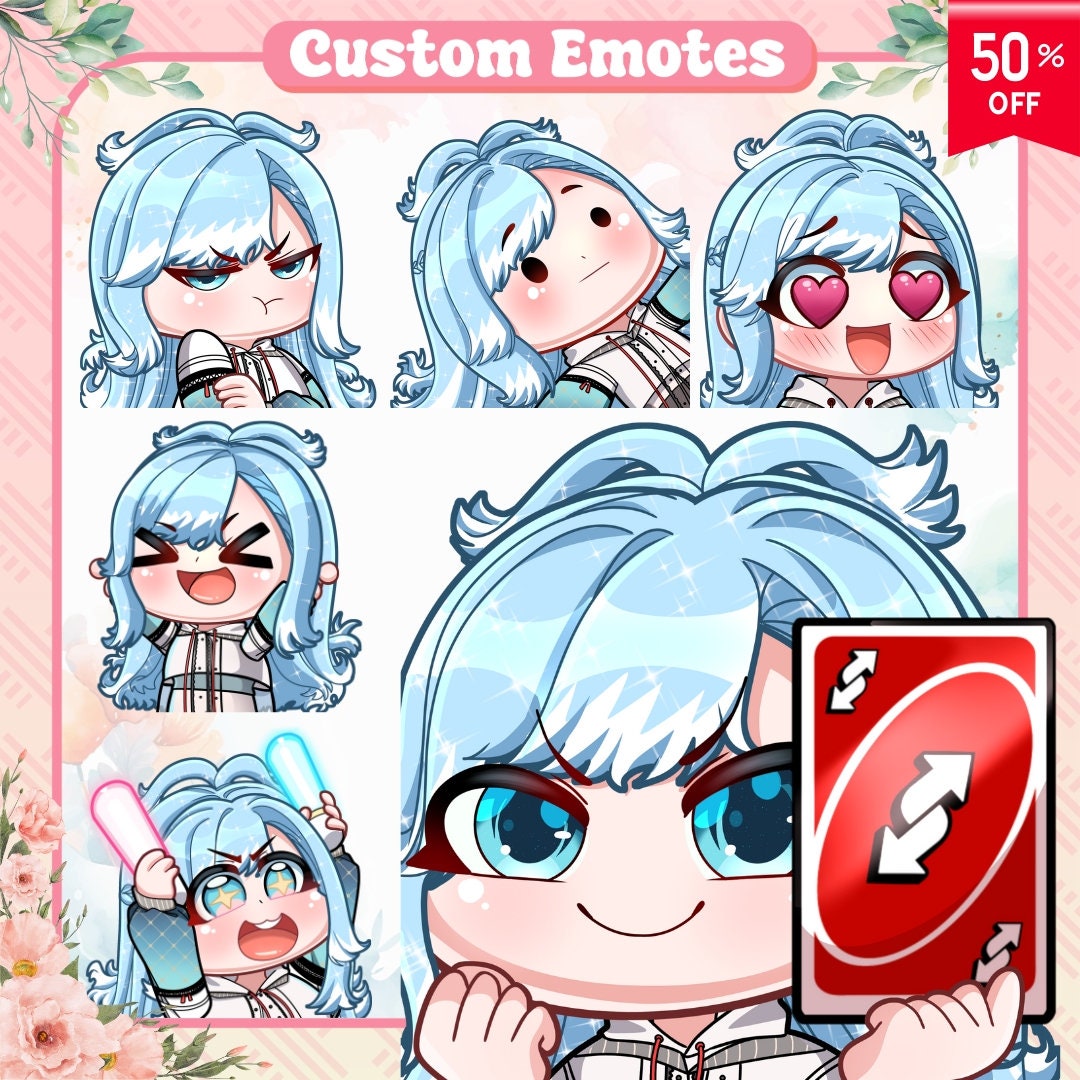 Custom Twitch Emotes or Kick Emote and Animated Emotes, Vtuber Cute ...