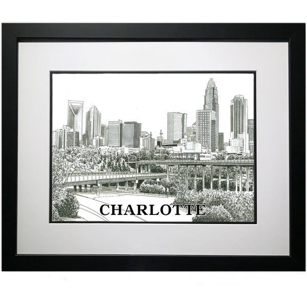 Charlotte Skyline - Etsy