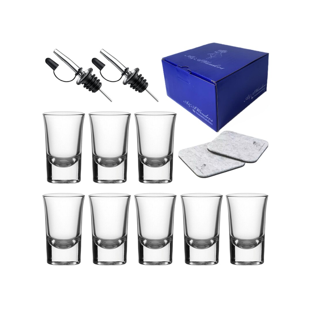 1.5 Oz Shot Glasses Set of 8 With Heavy Base Shot Glass Set, Weighted ...